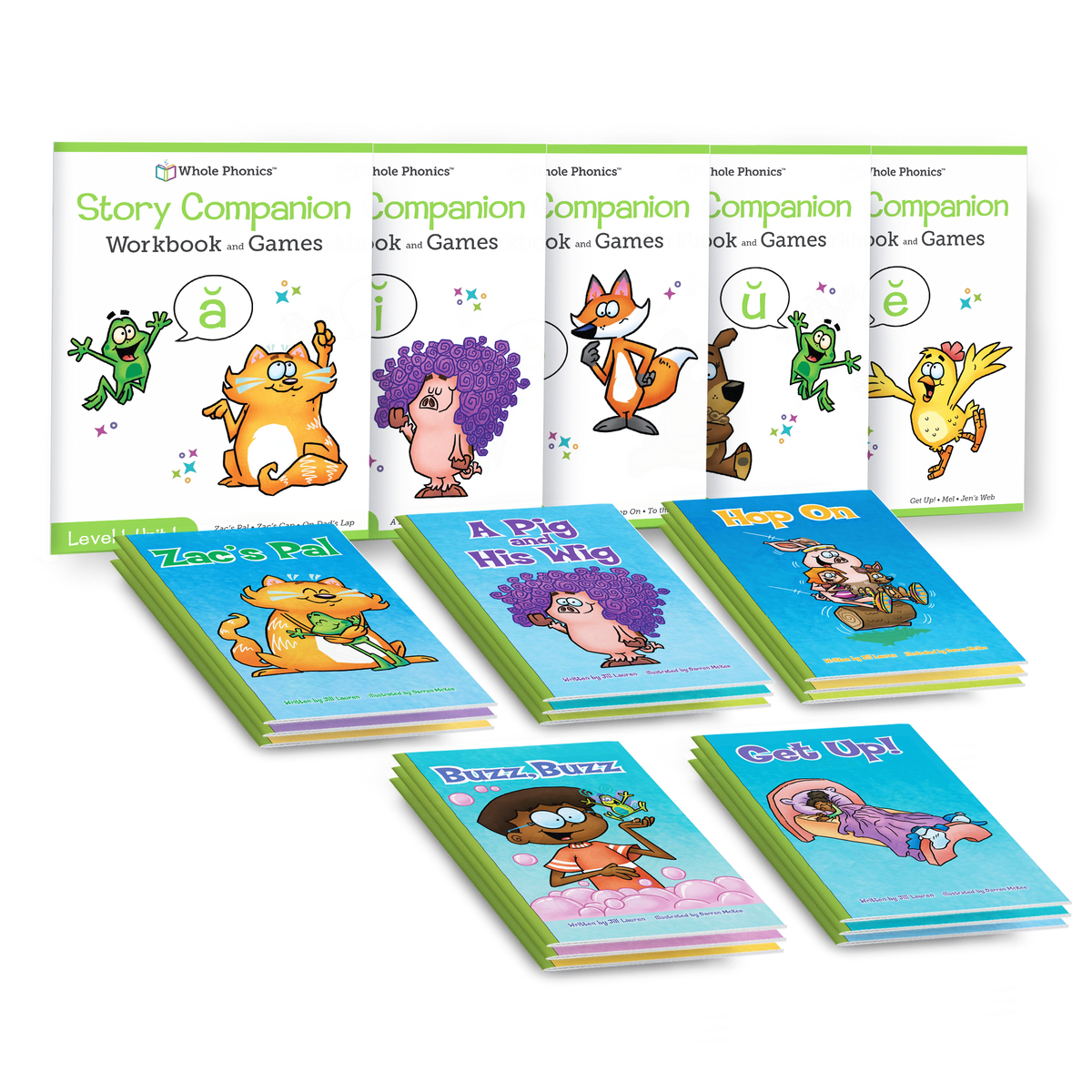 Short Vowel Decodable Books and Workbook Set (Level 1) - 20 Items ...