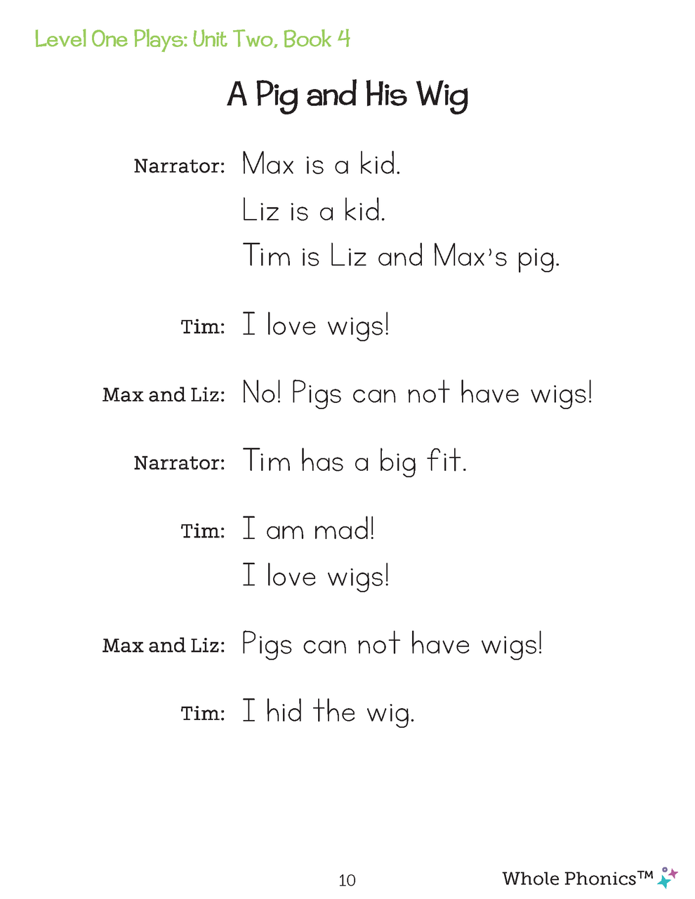 Let's Play! Short Vowel Reader's Theater (Level 1) – Whole Phonics™